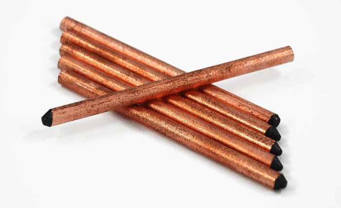 Copper Clad Carbon Rod Electrodes - 1/4" x 4", 6 Pack